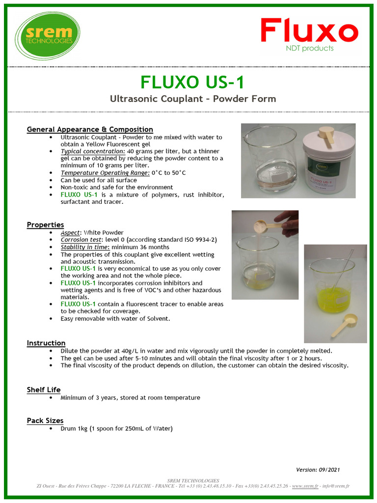 FLUXO US-1 - Technical Data Sheet - 09-2021 | PDF