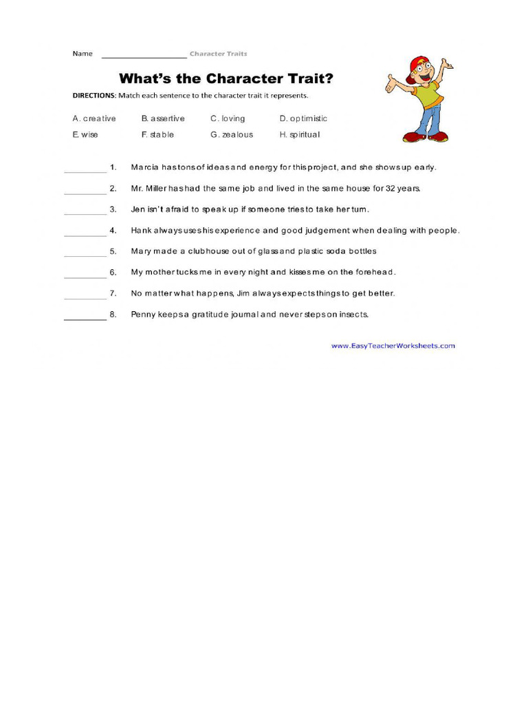 Character Quiz Pdf