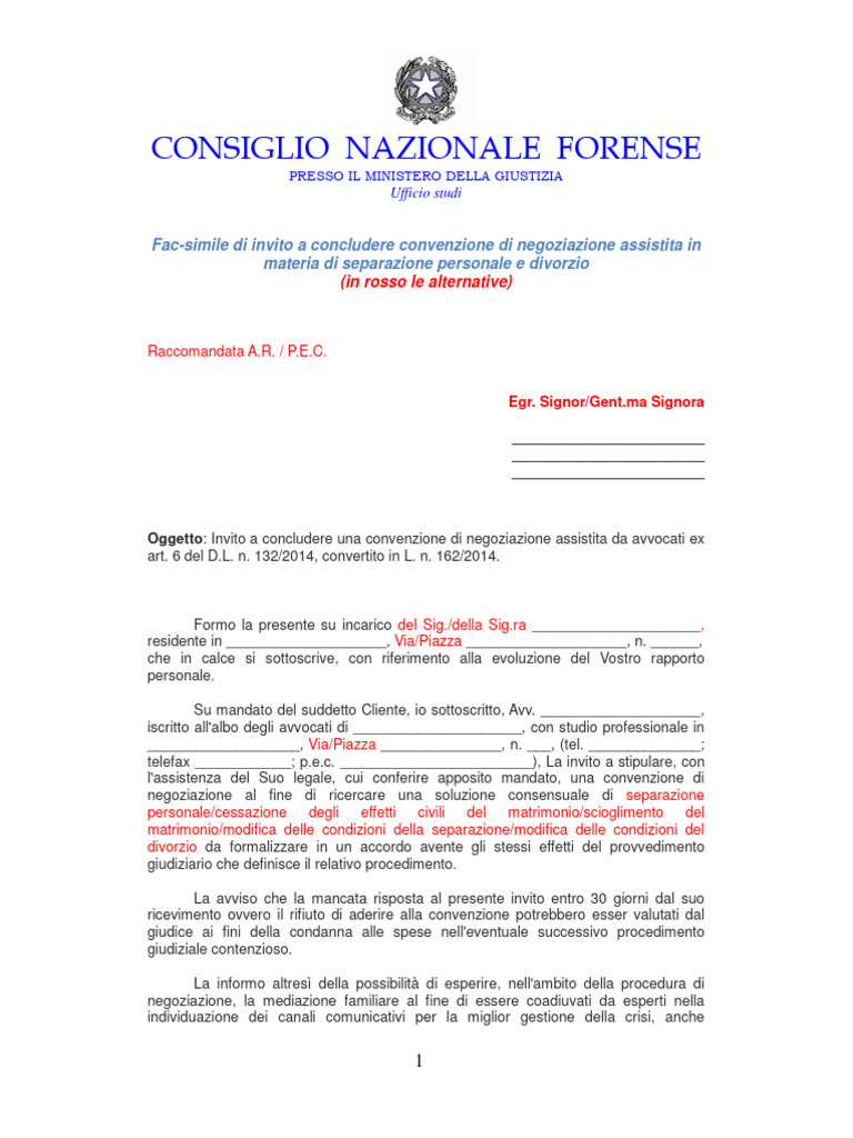 5 FAC-SIMILE INVITO A N.A. (SEP - DIV) | PDF