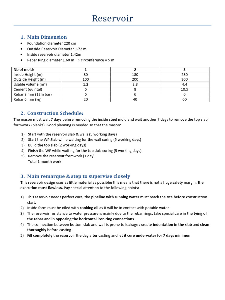 concrete-Reservoir-Construction | PDF | Concrete | Architectural Design