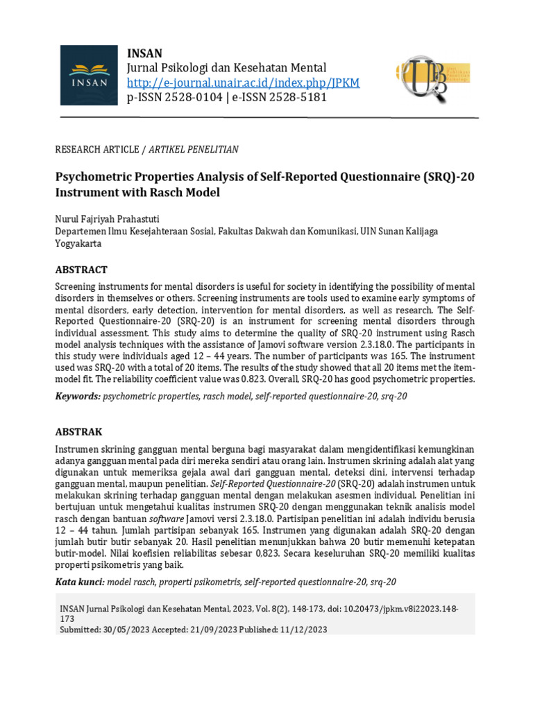 Prahastuti (2023) | PDF | Mental Health | Major Depressive Disorder