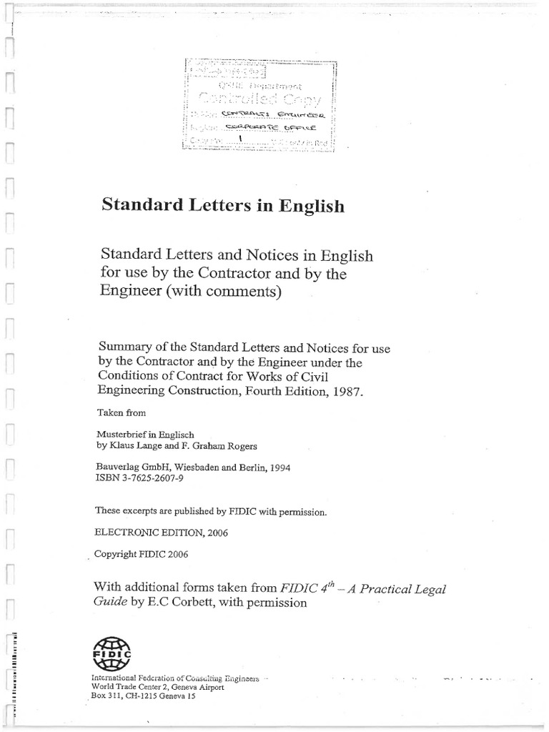 Standard Letters in English | PDF