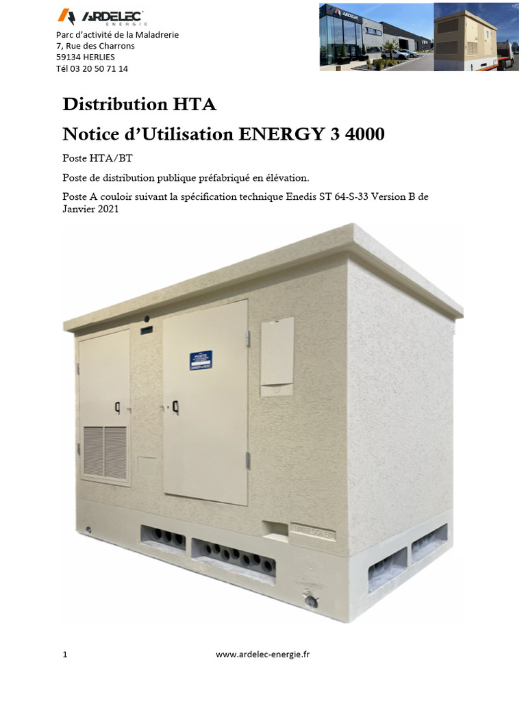 Notice d'Utilisation Poste HTA/BT | PDF | Électrotechnique | Électricité