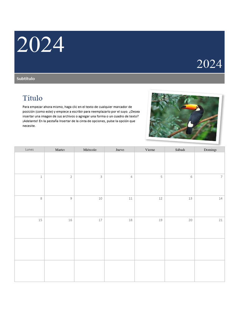 Plantilla Calendario Por Mes | PDF
