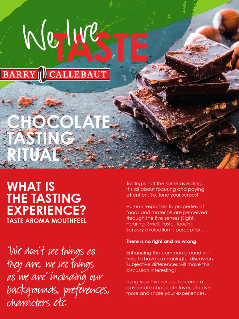BarryCallebaut We Live Taste Chocolate Tasting Ritual | PDF | Wine ...