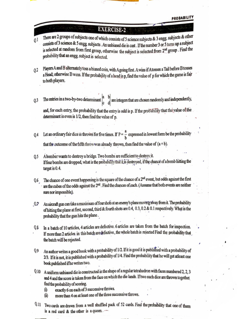 Probability sheet part 2 Copy | PDF | Probability | Probability Theory