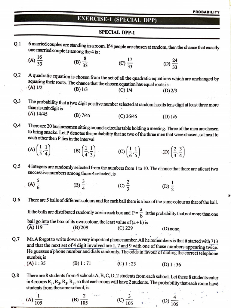 Probabilty DPP Kota | PDF | Mathematics | Mathematical Objects