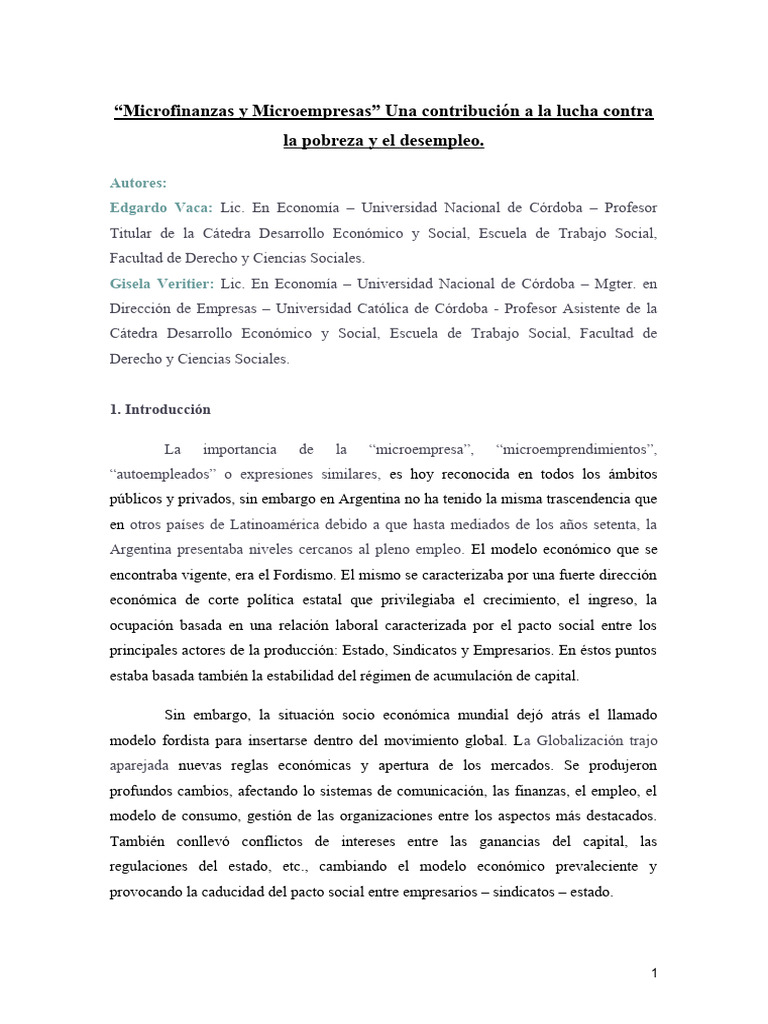 Brasil - VACA - L | PDF | Microcrédito | Pobreza