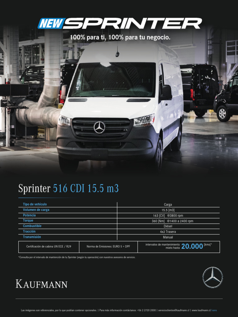 Ficha Tecnica NEW-SPRINTER-516-CDI-15.5-M3 | PDF | Turbocompresor ...