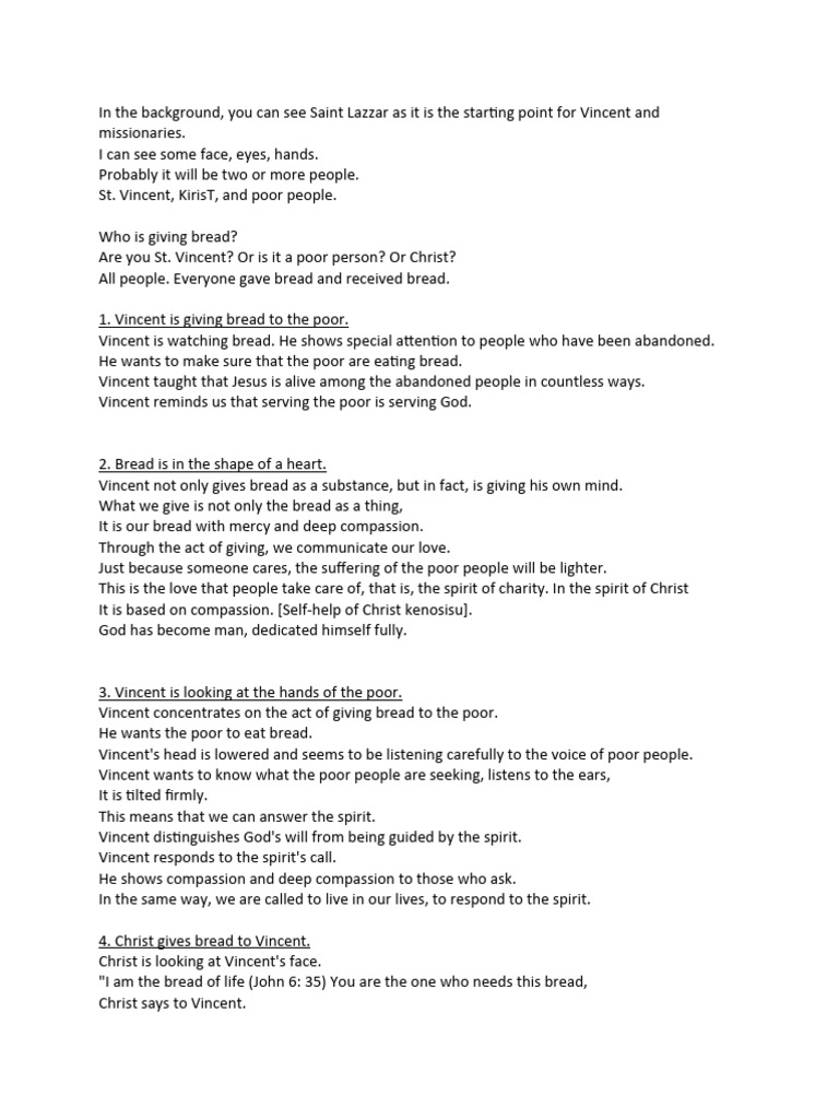 St. Vincent's Compassion for the Poor | PDF | Jesus | Humility