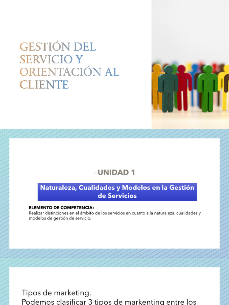 Unidad 1.5 GESTION SERVICIO AL CLIENTE | PDF | Marketing | Sector privado