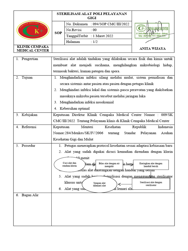 Sop-Sterilisasi Alat-Alat Kedokteran Gigi | PDF