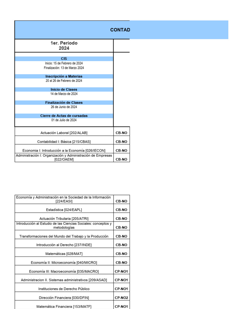 Agenda 2024 - CP - Plan 2021-1 | PDF | Auditoría | Contabilidad