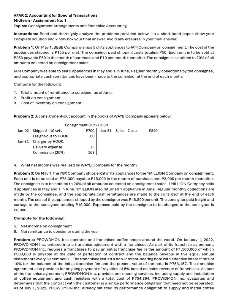 MT - Assignment 01 Students | PDF | Franchising | Money