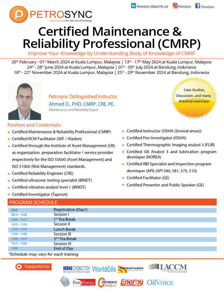 PetroSync - Certified Maintenance & Reliability Professional CMRP 2024 DAVID-1 | Download Free ...