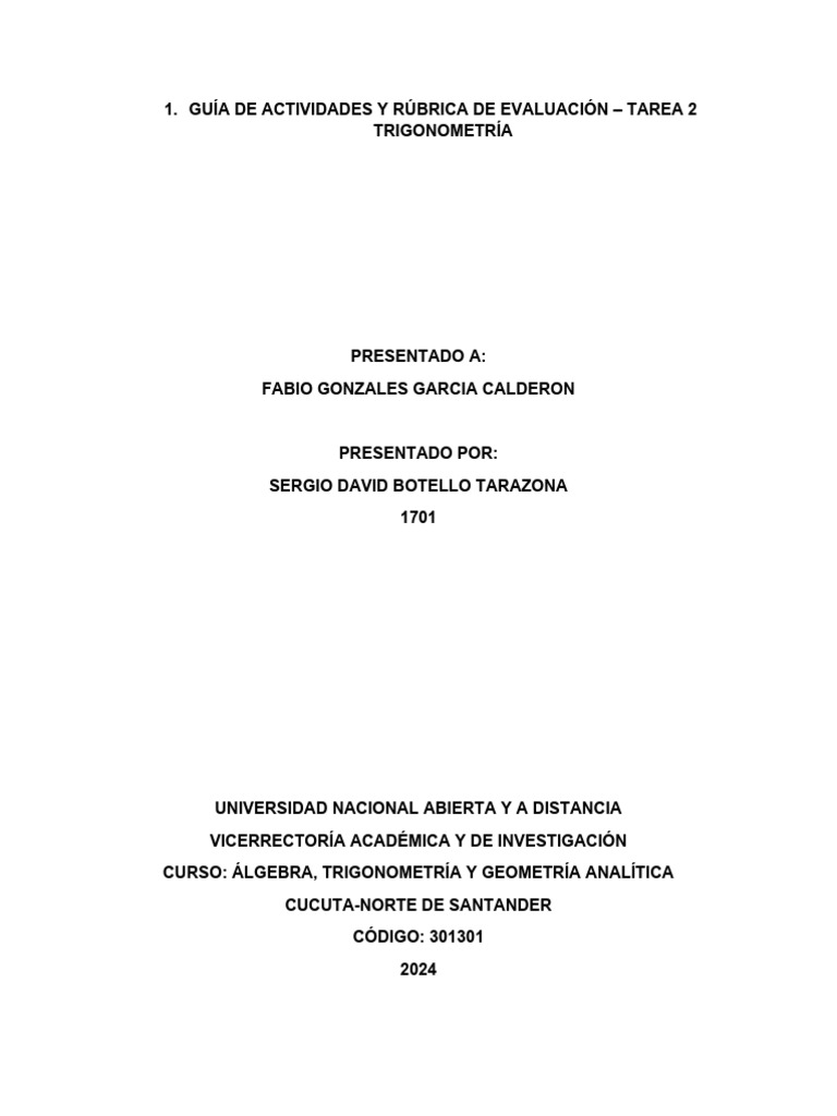 T2 - 301301 - G1701 - Sergio Botello - Tarea 2 | PDF | Ecuaciones ...