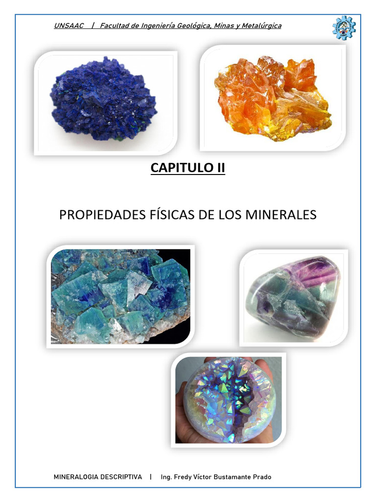 Cap. II Propiedades Físicas | PDF | Minerales | Mineralogía