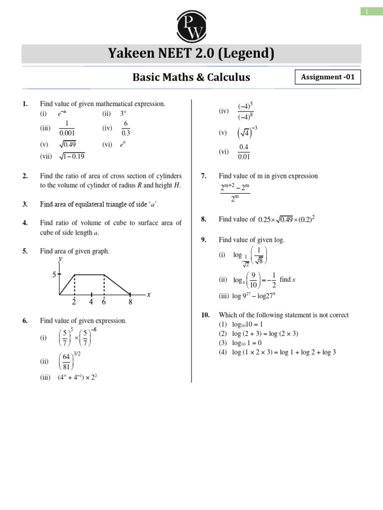6468c3518de1b30018e34cd2 - ## - Basic Maths & Calculus - 230520 ...