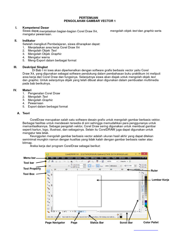 Panduan Corel Draw X4 untuk Siswa | PDF | Seni | Komputer