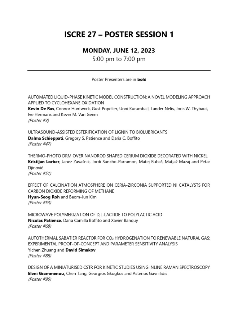 Monday Posters Final | PDF | Adsorption | Catalysis