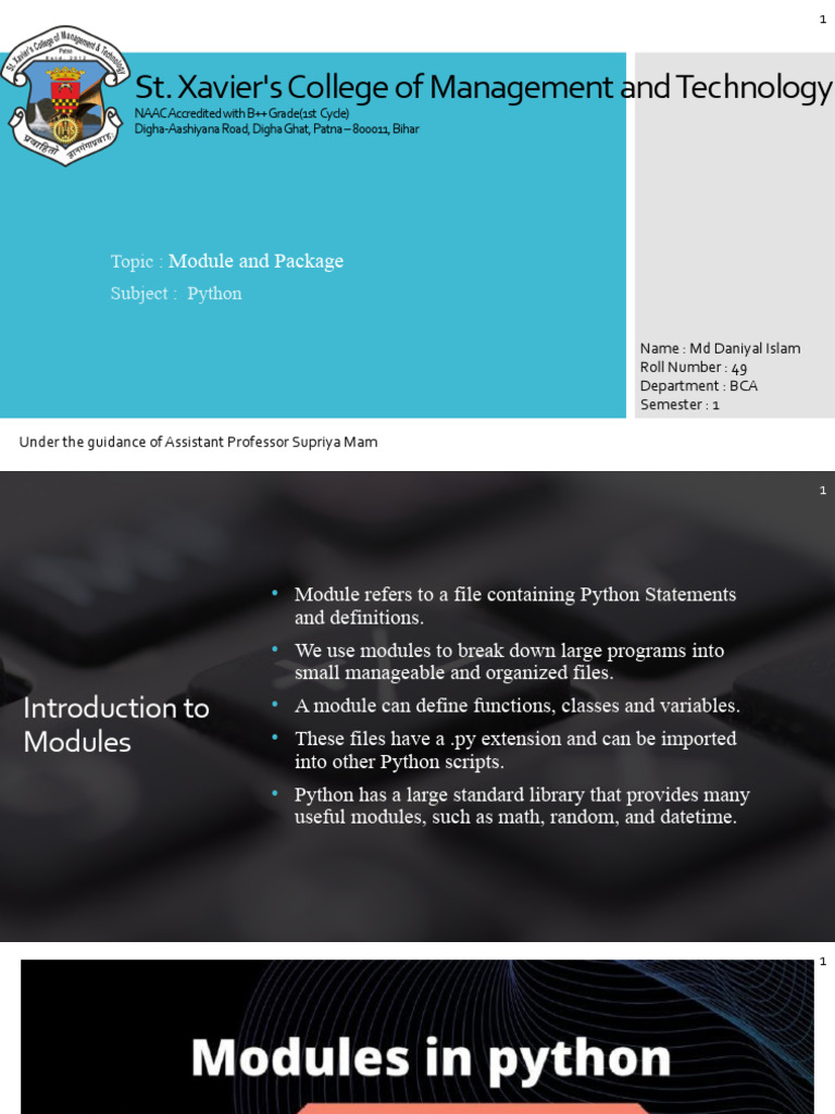 Daniyal Python Pdf Modular Programming Python Programming Language