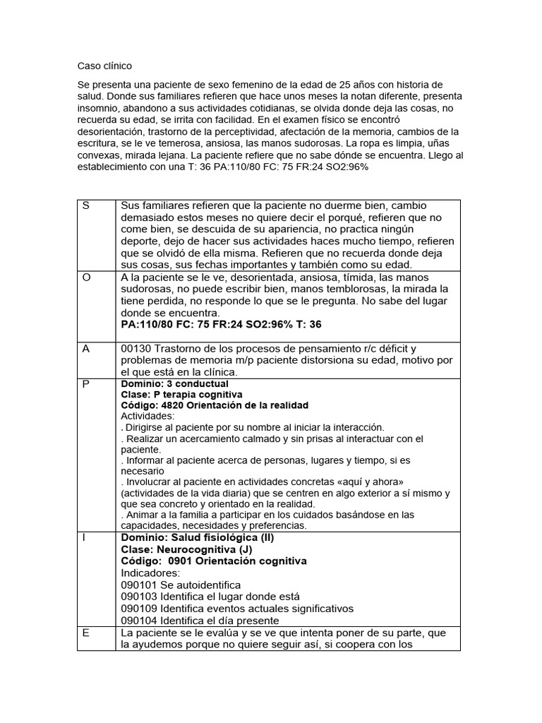 Soapie Mental | PDF | Medicina CLINICA | Conceptos psicologicos