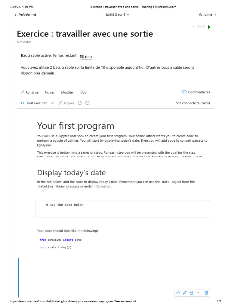 Exercice - Travailler Avec Une Sortie - Training - Microsoft Learn ... Exercice - Travailler Avec Une Sortie - Training - Microsoft Learn ...