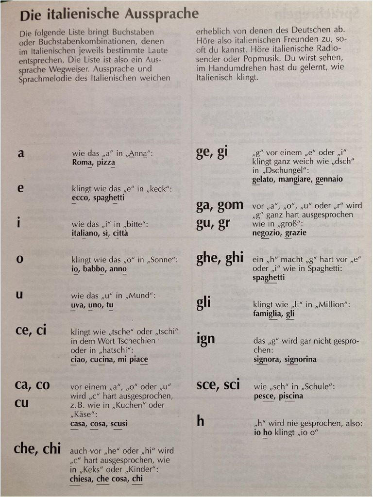 La Pronuncia Italiana 1 | PDF
