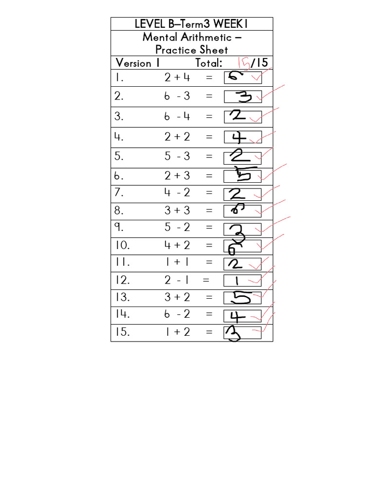 2324 Level B Term 3 Mental Maths Week 1 | PDF