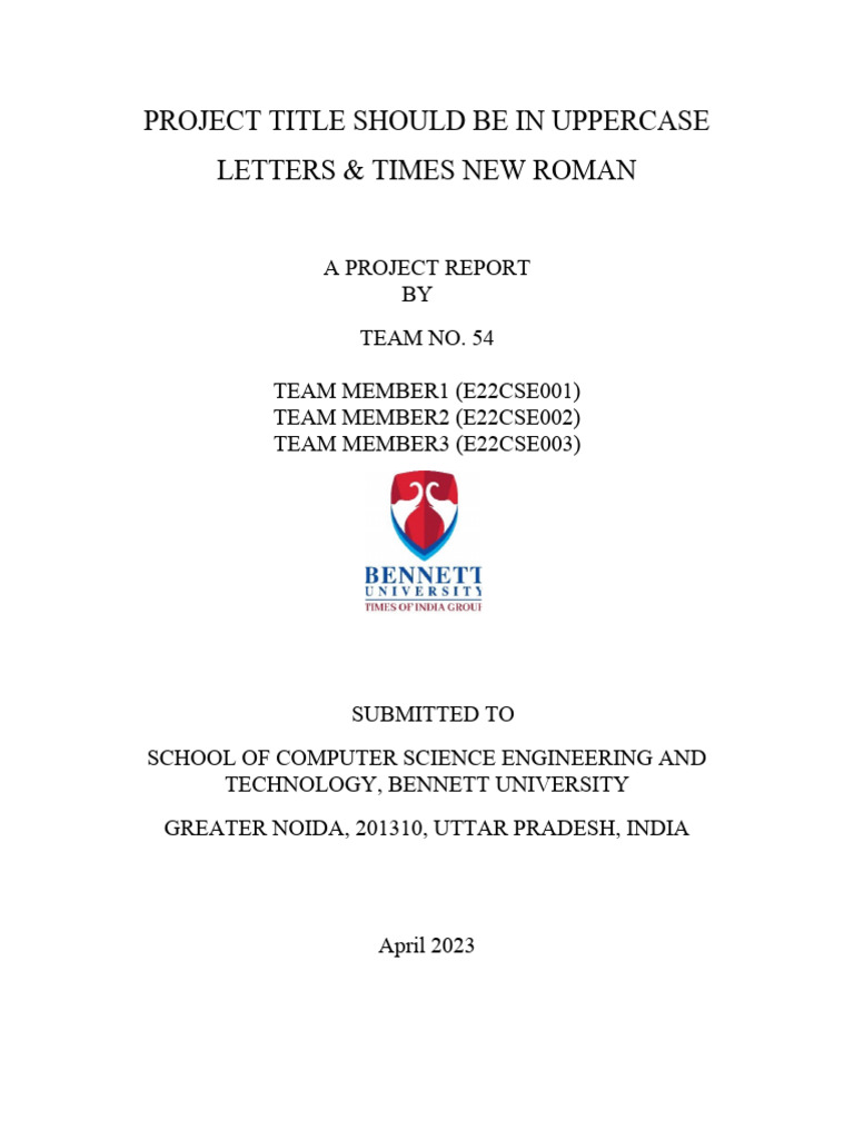 Project Final Report Template | Download Free PDF | Paragraph | Use Case