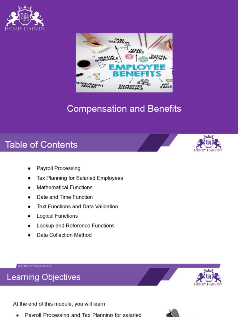 Module 2_ Compensation and Benefits_ HR Generalist Course.pptx | PDF | Payroll | Salary