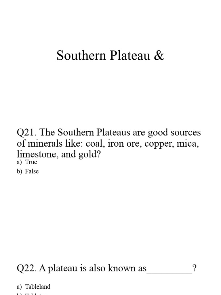 Southern Plateau & | PDF | Plateau | Earth Sciences