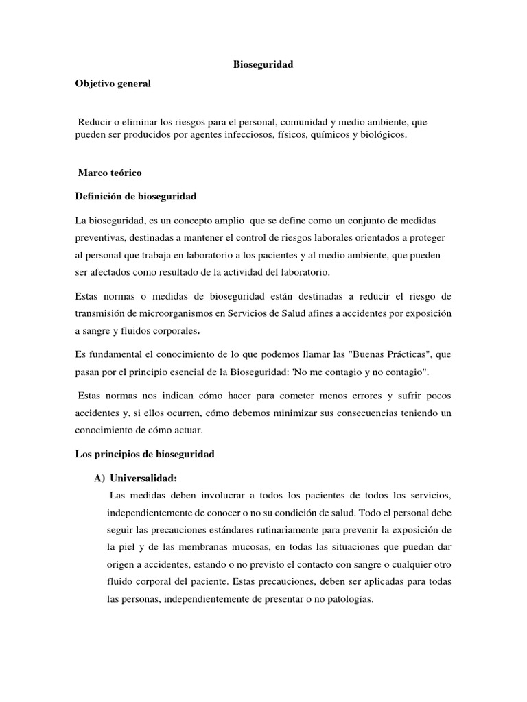 Bioseguridad DR Camacho | PDF | Residuos | Laboratorios