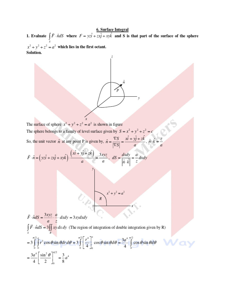 Surface Integral | PDF | Sphere | Integral