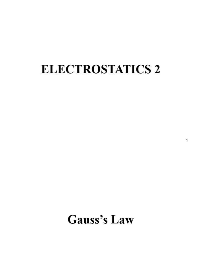 Electrostatics 2 Pdf Flux Euclidean Vector