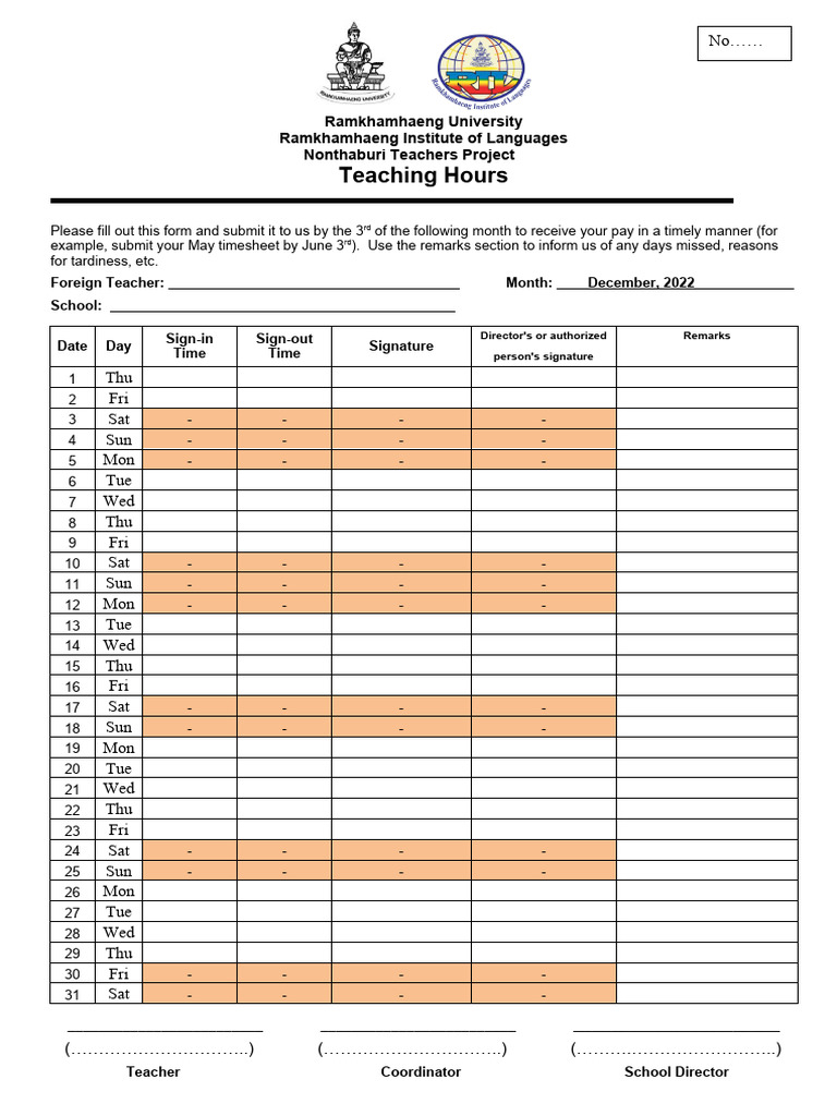 Sample Timesheet | PDF