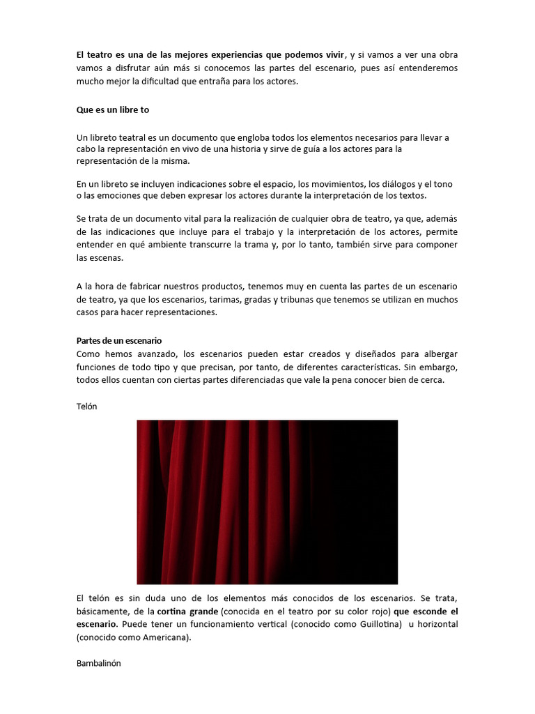 Elementos del Libreto Teatral | PDF | Teatro