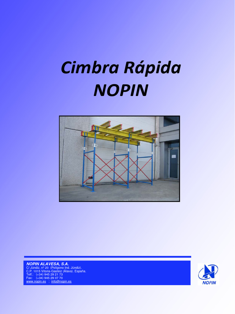Cimbra Rápida NOPIN: Manual de Uso | PDF | Máquina elevadora | Acero