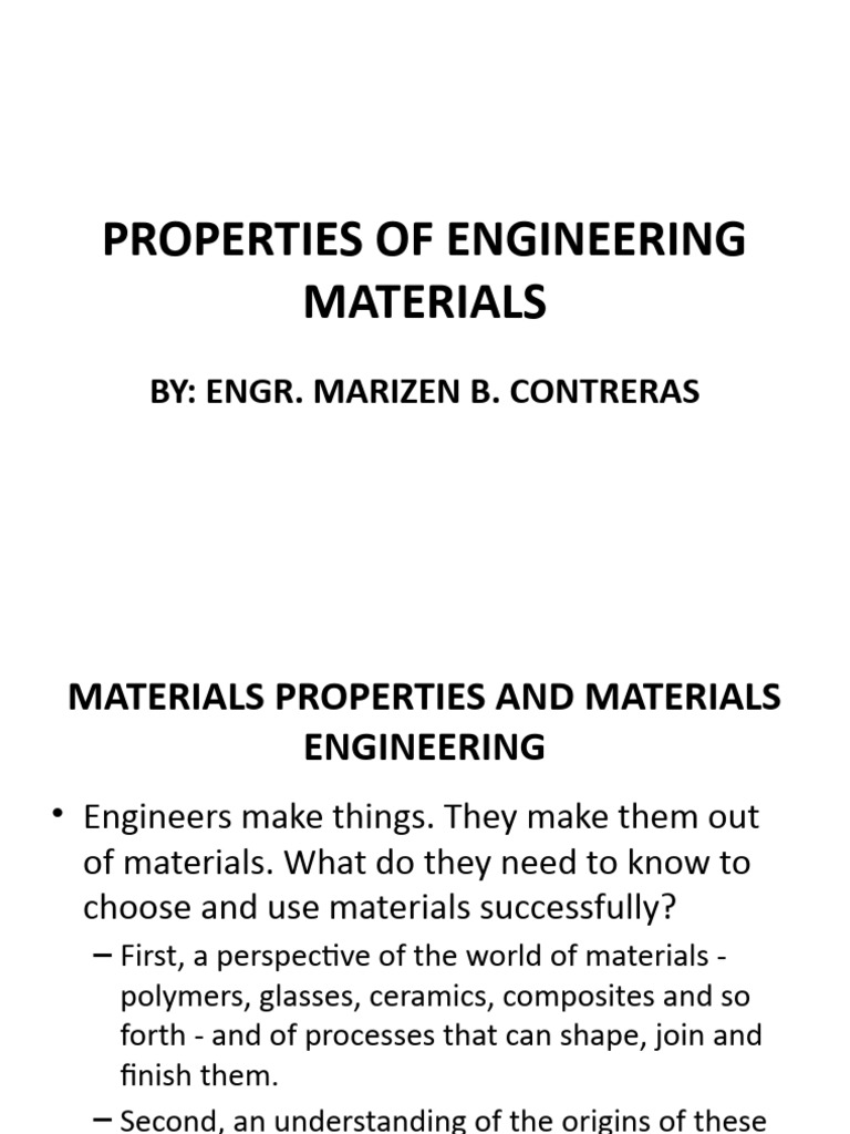PROPERTIES_OF_ENGINEERING_MATERIALS | PDF | Deformation (Engineering ...