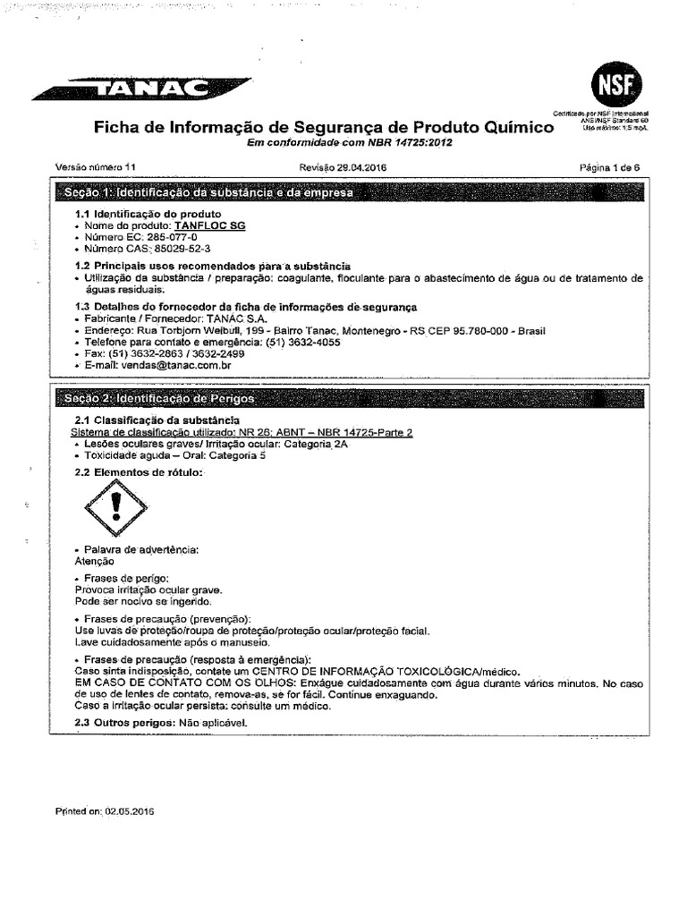 Fisqp Tanfloc SG | PDF