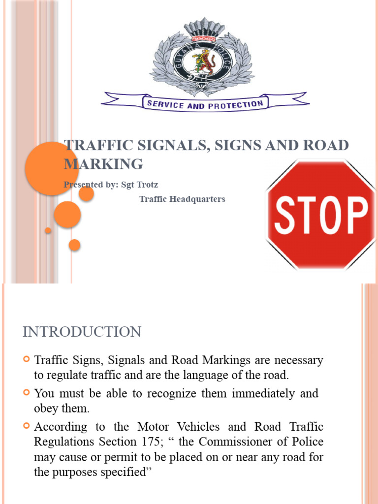 Traffic Signals, Signs and Road Marking | PDF | Traffic | Traffic Light