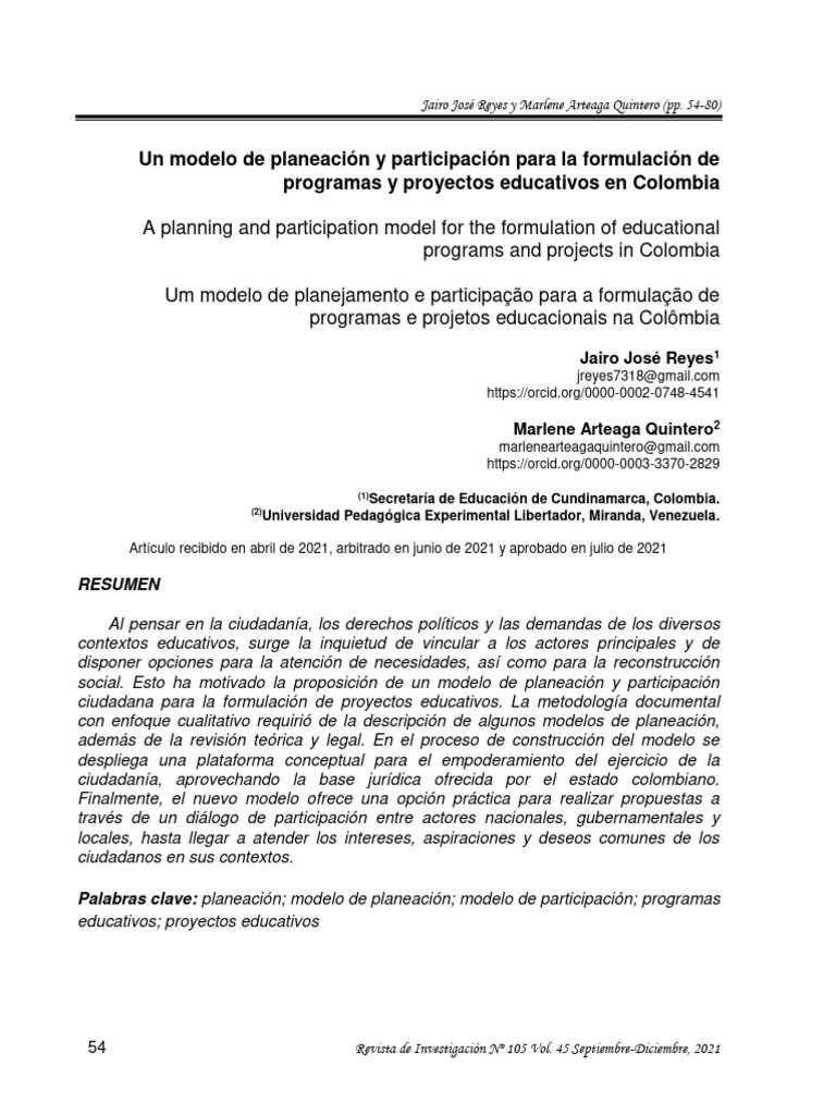 Un Modelo de Planeacion y Participacion | PDF | Planificación | Democracia