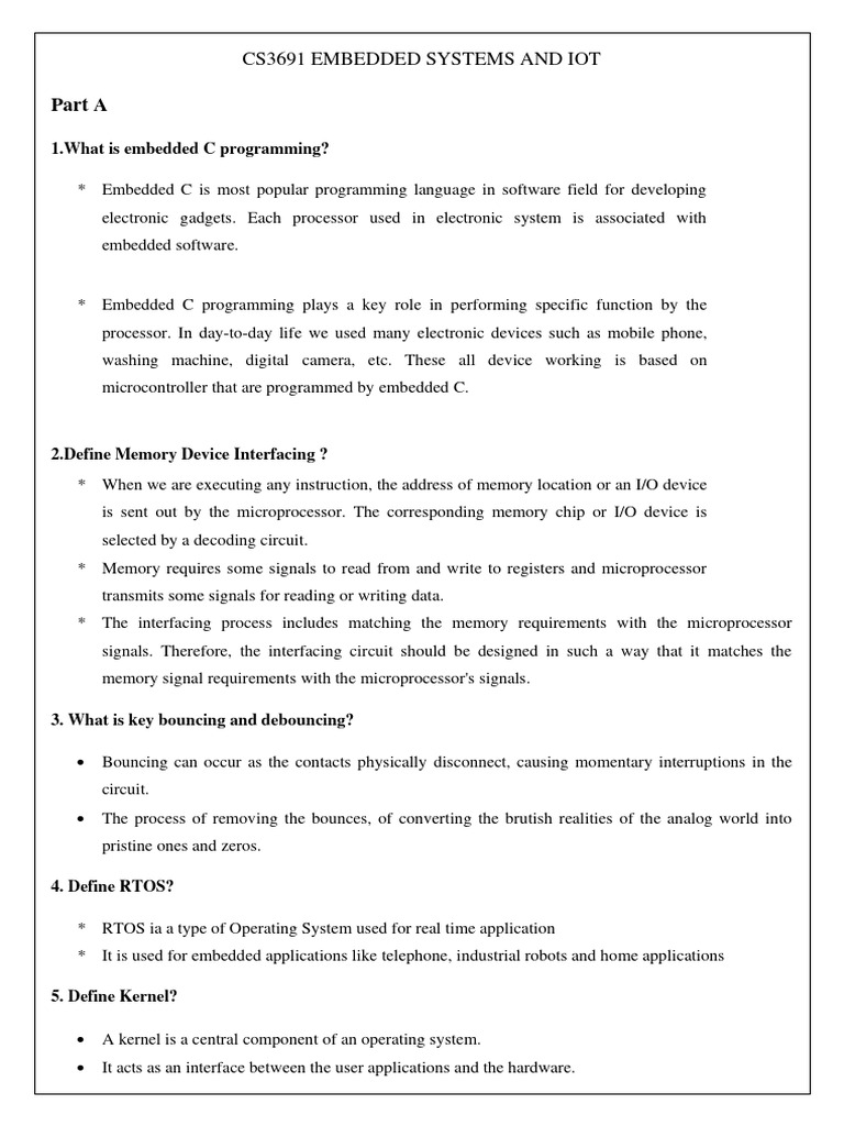 CS3691 EMBEDDED SYSTEMS AND IOT Manual | PDF | Process (Computing) | Scheduling (Computing)