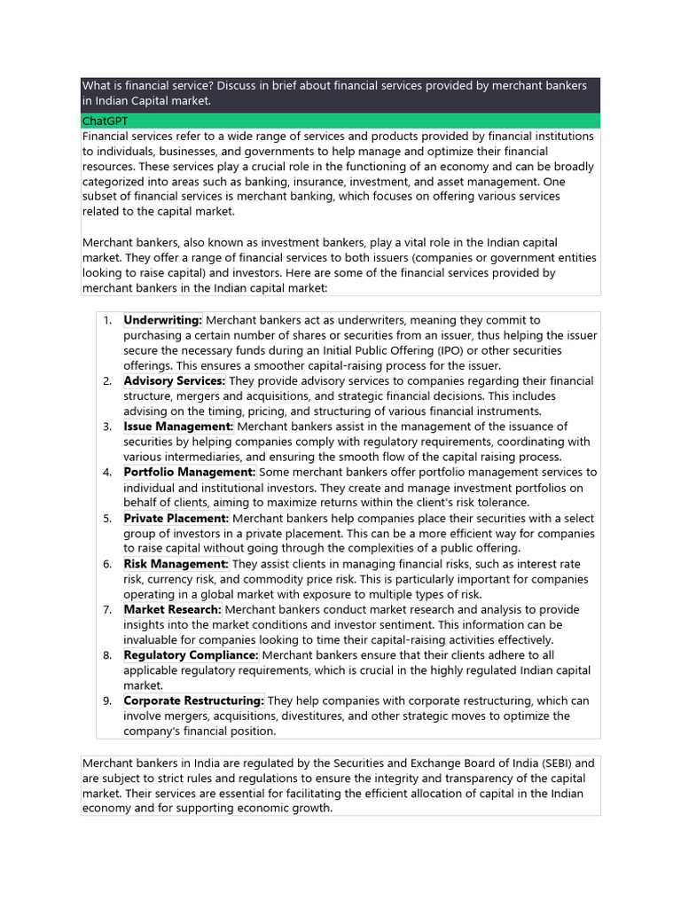 What Is Financial Service? Discuss in Brief About Financial Services ...