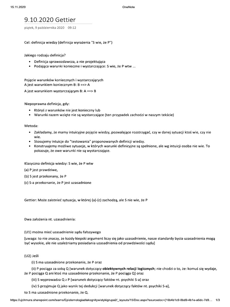 Gettier Notatki | PDF