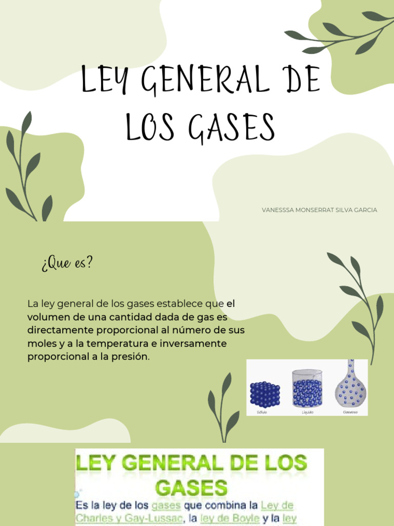 Ley General De Los Gases Pdf Gases Física