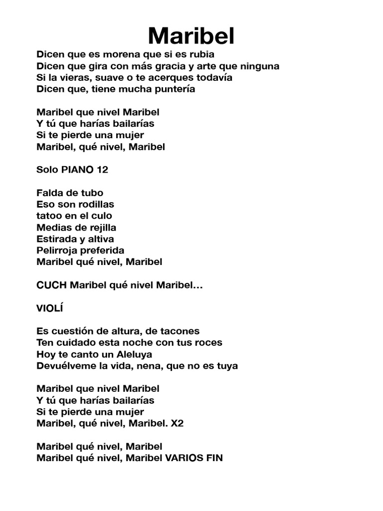 Maribel Letra | PDF