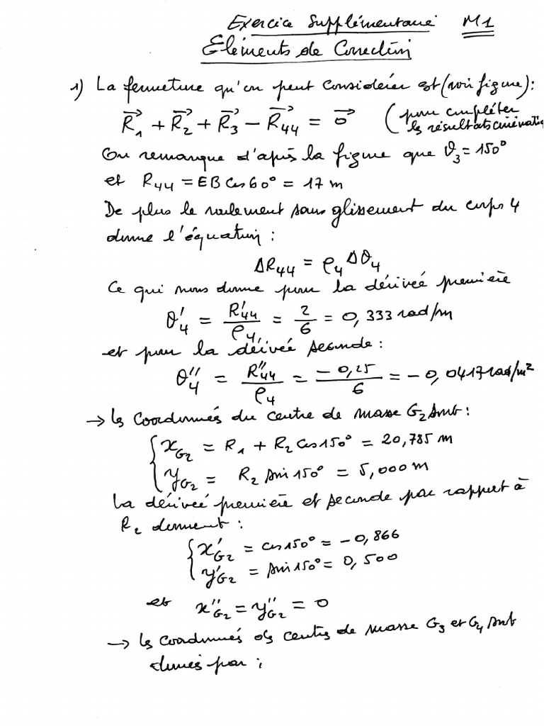 Correction Exercice Supplémentaire Conception Des Machines | PDF