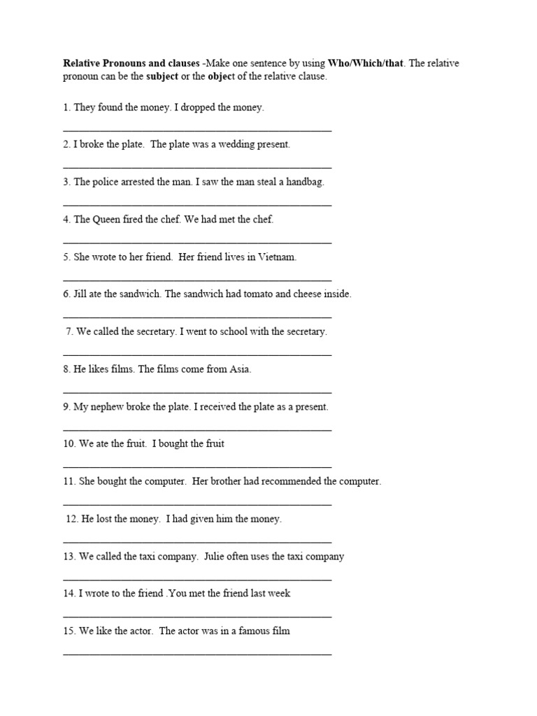Mastering Relative Clauses | PDF | Social Science | Language Arts ...
