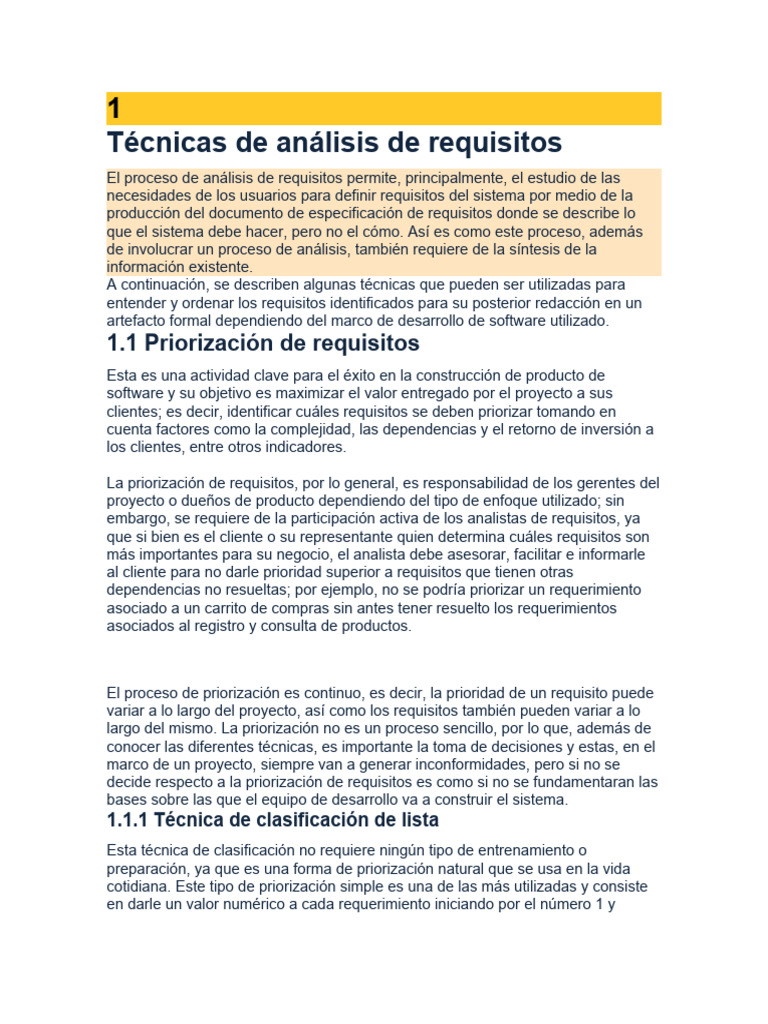Análisis y Especificación de Requisitos | PDF | Software | Scrum ...